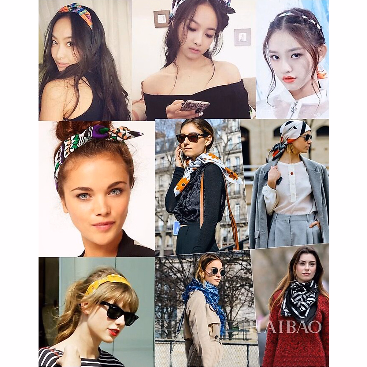 K-Elewon 35" Large Women's Satin Square Silk Feeling Hair Scarf Wrap Headscarf (949)