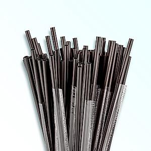 DuraHome Plastic Stirrer Straws Individually Wrapped 1000 Pack, Black 5.75-Inch Sip Drinking Stir Sticks for Cocktails and Coffee, BPA-Free Disposable Restaurant Style, Bulk Set