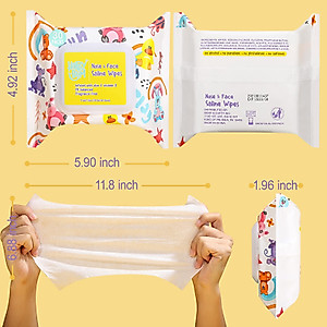 Baby Wipes - HAPPY BUM Saline Baby Wipes, Hypoallergenic, Unscented, 180 Count (6 Packs of 30 Wipes) Saline Nose and Face Wipes