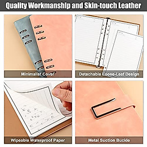 SUPHIKE Reusable Notebooks - Stone Paper Waterproof Spiral Notebooks, A5 Wirebound Ruled Sketch Book Notepad Diary Memo Planner with 1 Erasable Pen & 1 Microfiber Cloth Included (9.05''×6.69'')