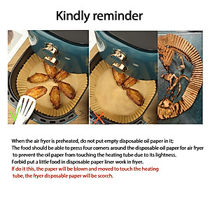 YouOKLight Air fryer disposable paper liner, parchment paper for air fryer, air fryer liners disposable, 7.9 Inch round air fryer paper liners, Food Grade Baking Microwave Paper 100 PCS.