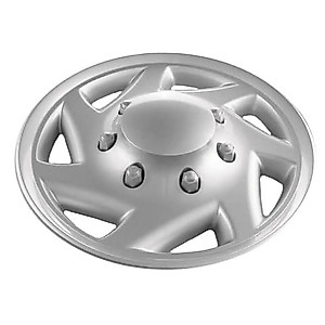 Hubcaps.com - Premium Quality 16" Silver Hubcaps/Wheel Covers fits Ford Van, One-Piece Heavy Duty Construction (Set of 4)