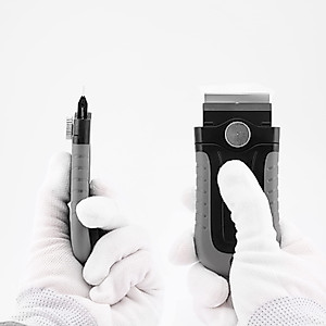 Gomake Razor Blade Scraper Tool with Blade Storage Container, Glass Cooktop Stove Scraper with 10PCS Stainless Steel Blades for Glass Clean,Paint,Old Label,Decal Sticker,Adhesive Remover-Grey