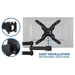 Mount-It! TV Wall Mount Monitor Bracket with Full Motion Articulating Tilt Arm, 15" Extension Arm Fits 17 19 20 22 23 24 26 27 28 29 30 32 35 37 39 42 47 LCD LED Displays up to VESA 200x200