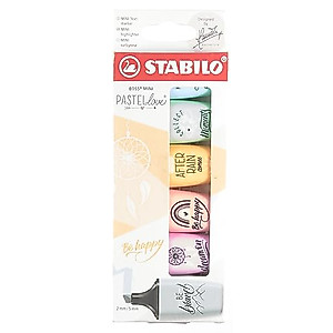 Highlighter - STABILO BOSS MINI Pastellove Wallet of 6 Assorted Colours