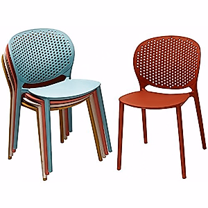 2xhome Set of 2 Modern Pool Patio Chairs, Stackable Dining Side Chairs for Indoor Outdoor Kitchen Living Room Restaurant, Orange