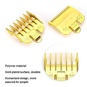 Universal Clipper Comb Attachment for, Professional Cutting Guide 1.5MM+4.5MM(electroplated plastics gold)