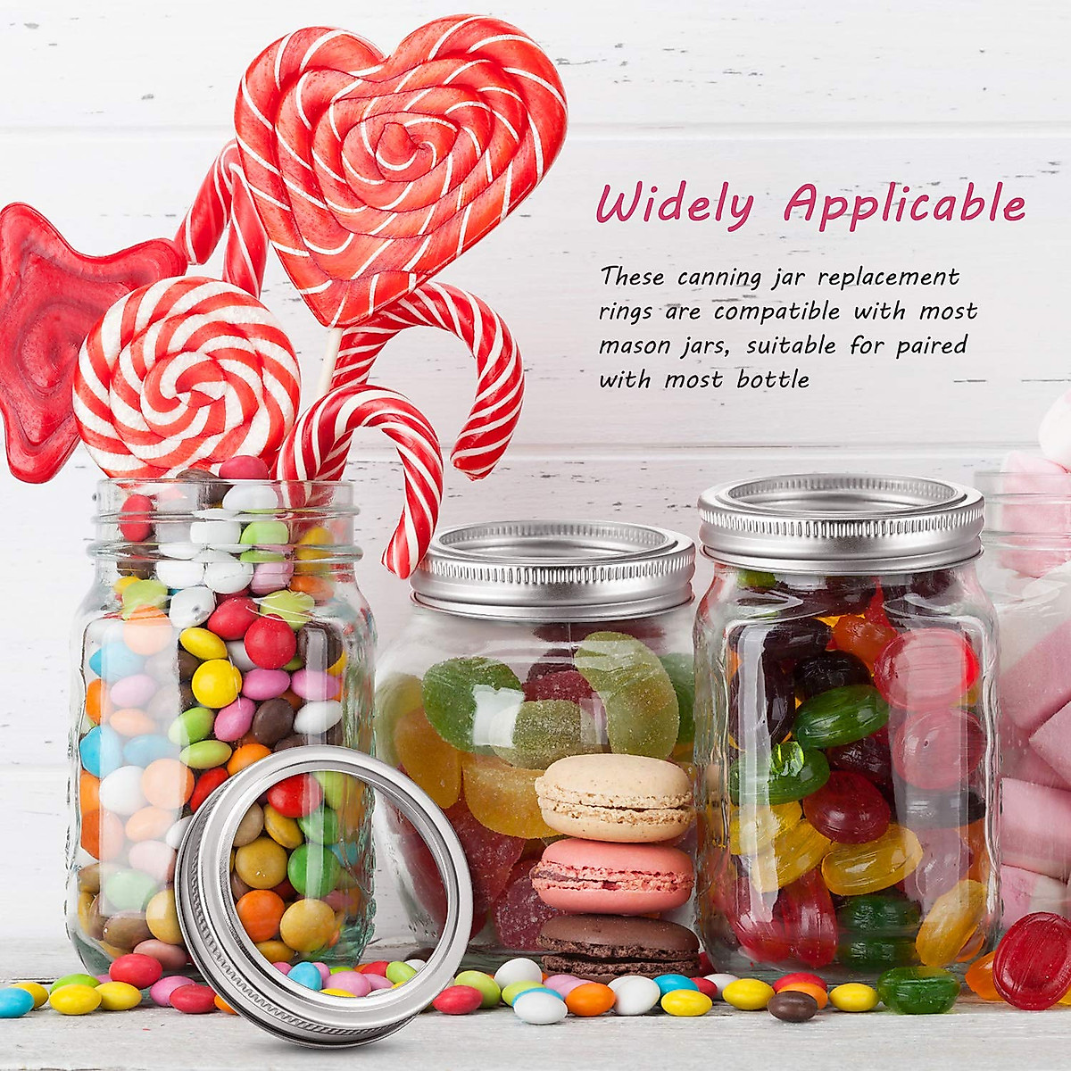 24 Pieces Regular Mouth Canning Jar Replacement Metal Rings Practical Screw Jar Bands Leak Proof Tinplate Metal Bands Rings, Compatible with Mason Jar (Gold)