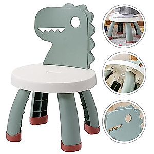 NOLITOY Bathroom Stool Toddler Chair Plastic Dinosaur Chair Cartoon Back Chair Toddlers Activity Chairs Step Stool Indoor Outdoor Kindergarten Use for Boys Girls Green Toilet Stool