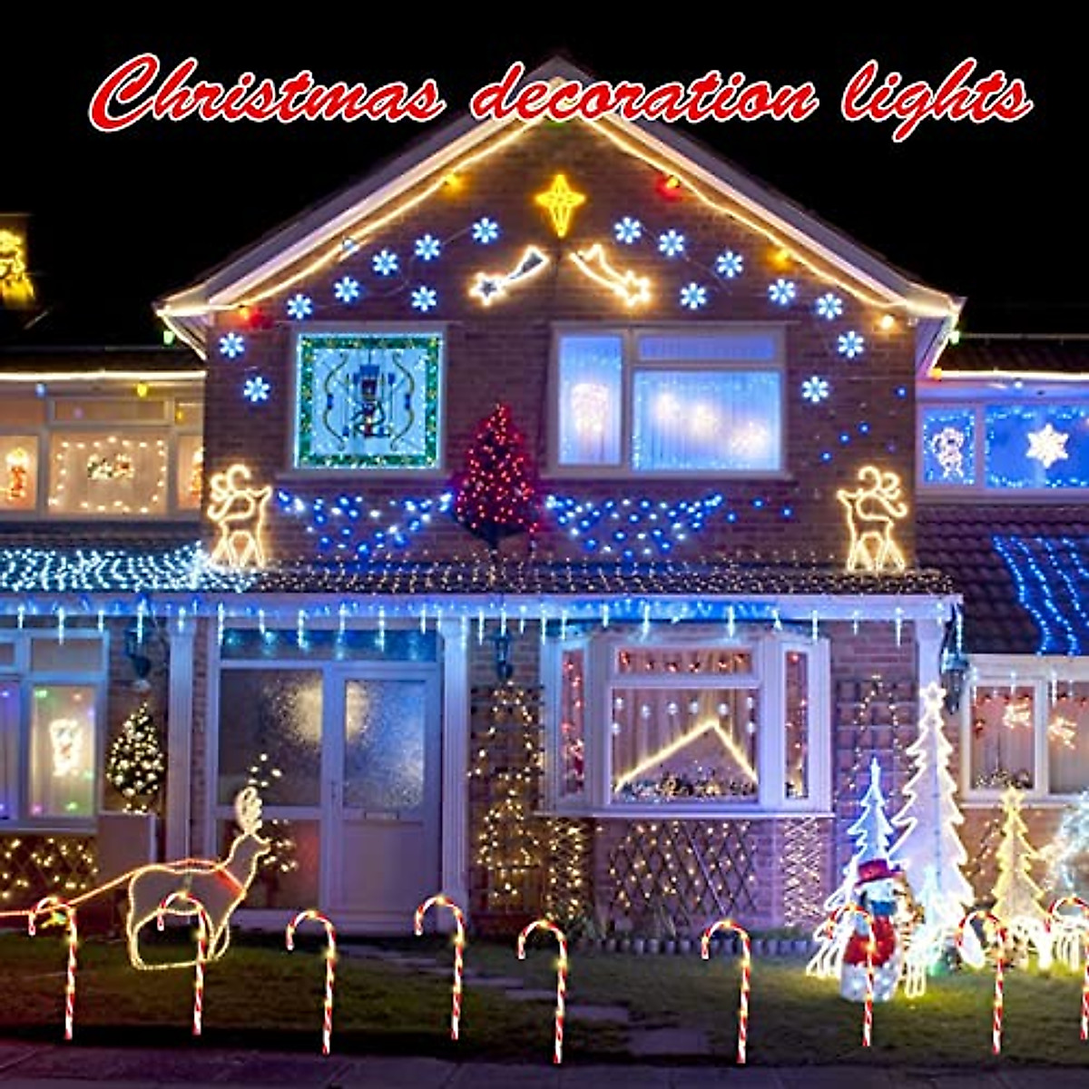 Christmas Candy Cane Lights,LED Christmas Candy Cane Lights， Fairy Landscape Lighting Outdoor Garden Pathway Yard Lawn Lamp， Home New Year Xmas Decoration