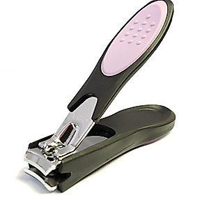 Nail Clipper with Comfort Grip Nail Catcher - Chrome Plated Toenails Clippers Nail Cutter Catches Clippings Sharp Sturdy Trimmer Stainless Steel for Men and Women