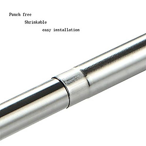 Shower Curtain Rail Telescopic Rod Hanging Clothes Drying Rod,Stainless Steel Pole Net Voile Shower Curtains Rail Thickening Bold, 70~120cm