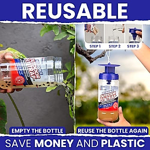 Reusable Fly Traps Outdoor Fly Traps with Natural Fly Magnet Bait Refill. Flies Trap Outdoor Reusable Fly Trap Jar Fly Trap Fly Catchers Outdoor Fly Bait Fly Bags Flytraps Stable Horse Fly Trap Bait