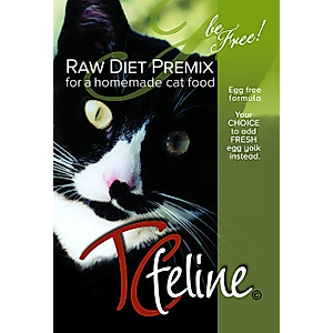 TCfeline RAW Cat Food Premix/Supplement to Make a Homemade, All Natural, Grain Free, Holistic Diet – Original Version with No Liver Egg Free Formula (Regular 14 oz)