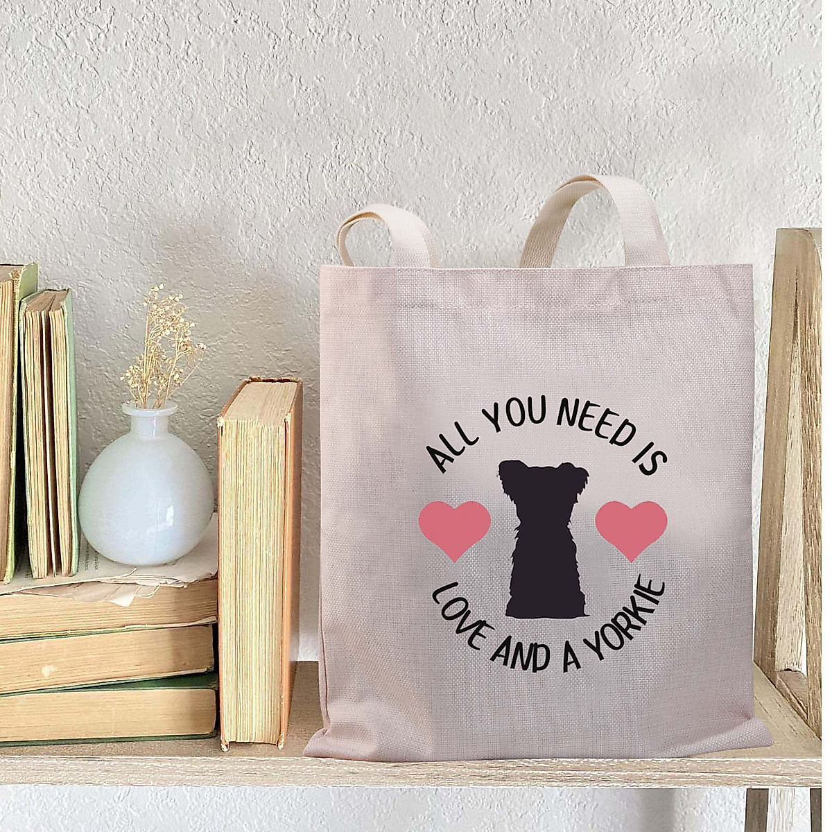 BDPWSS Yorkie Tote Bags For Women Dog Mom Gift Yorkie Terrier Gift All You Need Is Love And a Yorkie Handbags (Need love & Yorkie TG)
