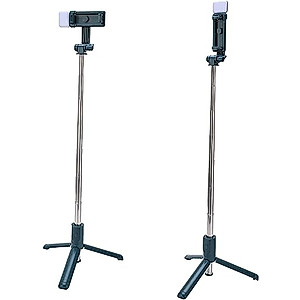 Bewinner Selfie Stick Tripod with Remote, Extendable Selfie Stick Tripod with Fill Light Compatible with Phone 13/13 Pro/12/11/11 Pro and Android Smartphone for Vlog Shooting