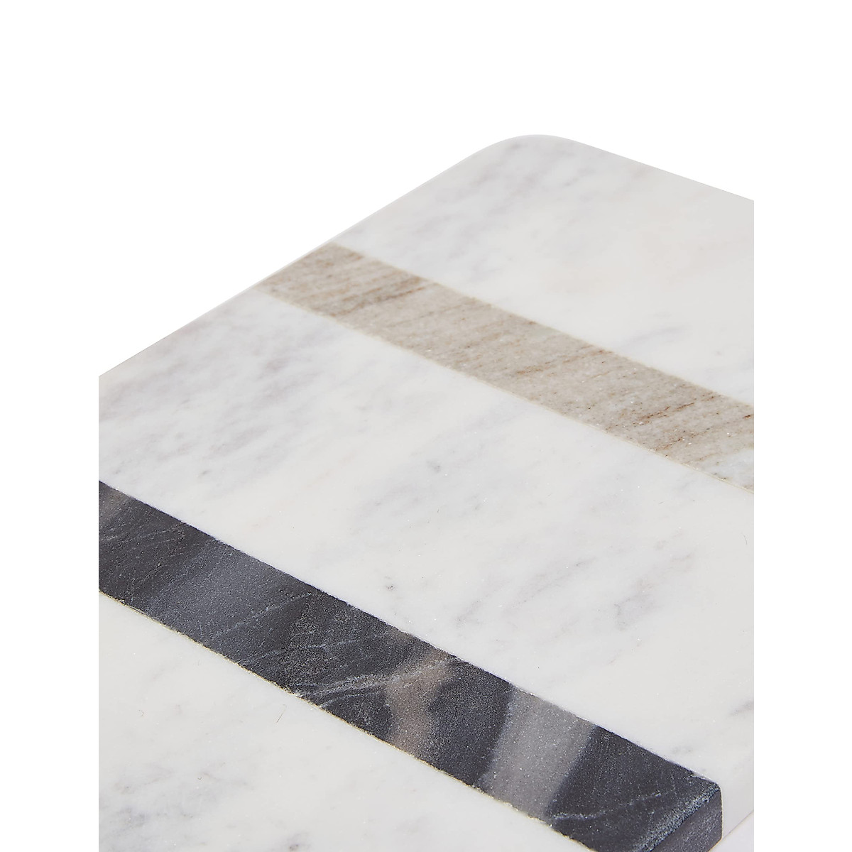 Lexi Home Marble Collection 15 in. Rectangle Charcuterie Board - Stripes