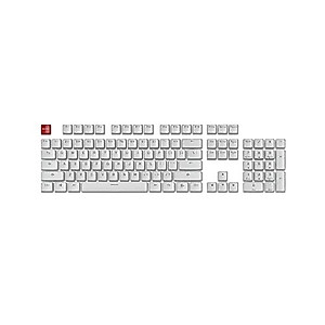 Glorious Aura V1 (White) Pudding Keycaps - Double Shot PBT Translucent for Mechanical Keyboards, 104 Key Set, TKL, Compact Compatible, English (US) Layout (Aura (White))