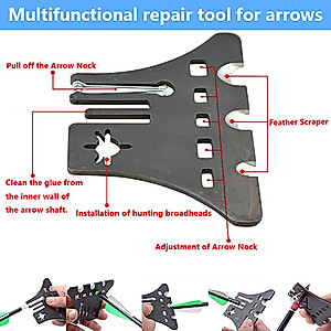 limaity Arrow Shaft Cutter Tools Fletching Removal Tool Archery Arrow Building Tools Burr Polisher Sandpaper Sanding Arrow Multifunctional Repair Tool Arrows Accessories