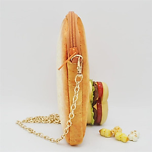 Cute Butter Toast Shoulder Bag, Plush Food Cossbody Handbag for Women, Phone Purse Messenger Bag