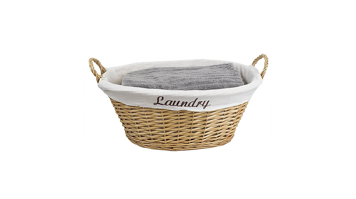 Home Basics Wicker Laundry Basket - Durable & Stylish