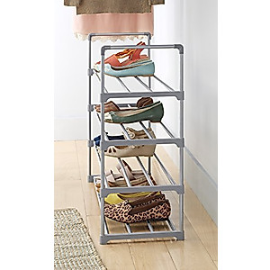 Whitmor 4-Tier, Gray Shoe Rack