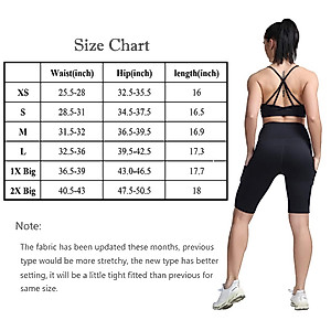 TYUIO High Waist Workout Yoga Shorts Women Running Biker Shorts with Pockets Black XL