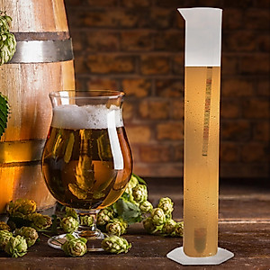 POPETPOP 1 Set Alcohol Meter Brewing Supplies Lab Hydrometer Graduated Cylinder Stills for Distilling Moonshine Brewer Elite Hydrometer Kit Beer Alcohol Hydrometer Sugar Meter Plastic Wine