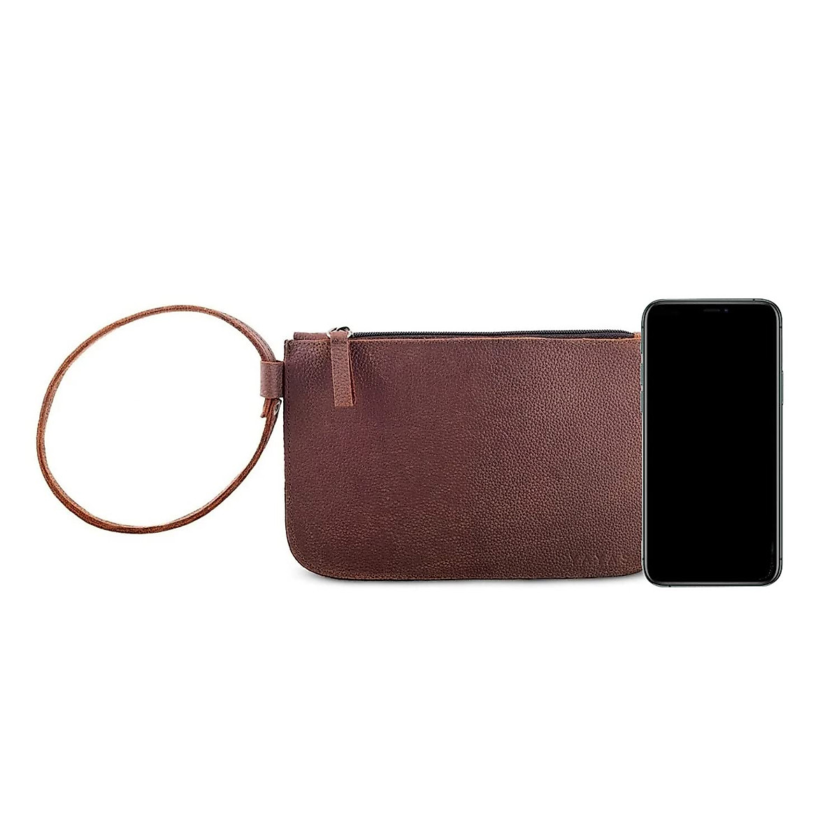 YAYAS PIEL Leather Clutch Wallet Purse - Genuine Leather Wristlet Wallet - Smartphone Purse. HandMade (Shedron)