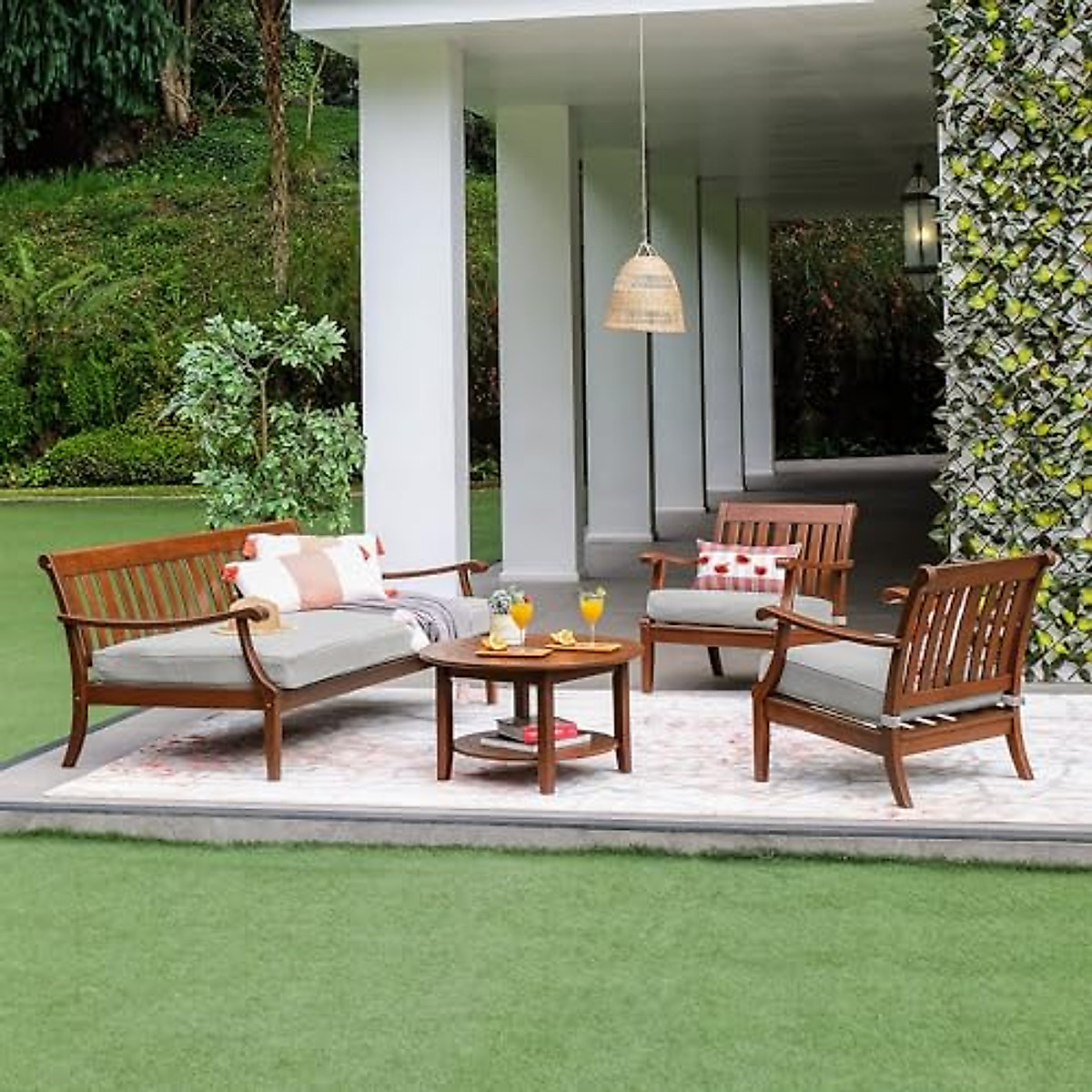 Cambridge Casual Solid Wood Como Daybed, Natural Brown/Oyster