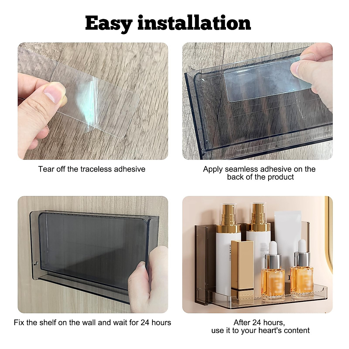 6 Pcs Small Folding Shelf for Wall, Bedside Shelf Floating Shelves for Spaces Foldable Bathroom Shelf Wall Mount Fold Up 90° Wall Shelf for Rv, Bathroom, Bedroom, Office, Living Room, Laundry