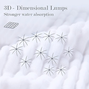 Sunny zzzZZ Muslin Burp Cloths, White, 10x20 Inch (Pack of 6)