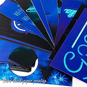 BATHTOI Blue Aesthetic Wall Decor, 50 Pcs Neon Photo Wall Collage Kit Aesthetic Pictures, Neon Posters Room Decor for Teen Girls, Aesthetic Wall Collage Kit, Poster Packs for Room Aesthetic