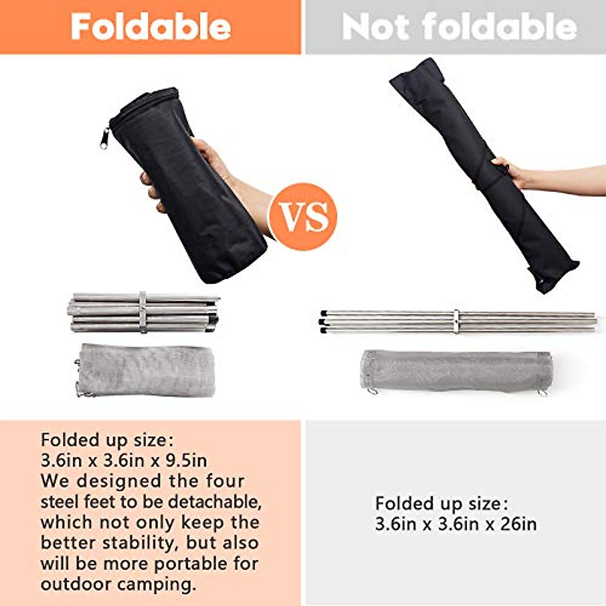 Portable Outdoor Fire Pit 16.5 Inch Upgrade Foldable Stainless Steel Mesh Fire Pit Wood Burning, Collapsible Fireplace Space Saving Perfect for Camping, Backyard, Patio, Garden (Carrying Bag Included)