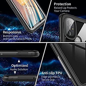 GOLDJU for Motorola Moto G Power 2022 Case Waterproof, 360° Full Body Protection Built-in Screen Protector Heavy Duty Cover IP68 Underwater Shockproof Case for for Moto G Power 2022 5G 6.5'' Black