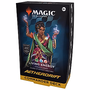 Magic The Gathering Aetherdrift Commander Deck - Living Energy (100-Card Deck, 2-Card Collector Booster Sample Pack + Accessories)