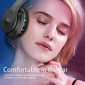 Lmminer Over-Ear Sports Bluetooth 5.0 Headphones Wireless Hi-Fi Stereo Foldable Lightweight Headset with Mic, 3.5Mm Single Jack, Soft Protein Earpads, for Travel, Home,Orange