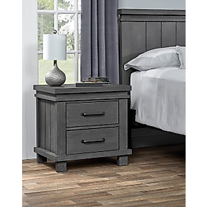 Soho Baby 43022210 Hampton Premium Soft Closing 2-Drawer Nightstand, Wire Brush Canyon Gray Finish