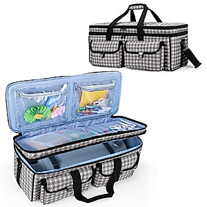 Yarwo Double-Layer Carrying Bag Compatible for Cricut Maker, Cricut Explore Air (Air 2), Silhouette Cameo 4, Travel Storage Case for Die-Cut Machine and Craft Accessories, Dots (Patent Pending)