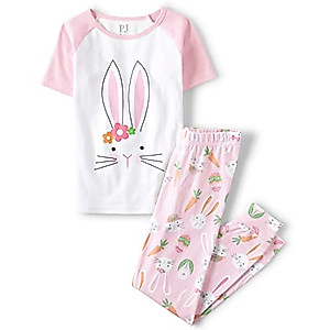The Children's Place Unisex Baby Family Matching Easter Snug Fit Cotton Pajamas, Pink Bunnies, 6
