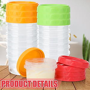 Xuelimei 4 oz/ 120 ml Small Plastic Food Containers,Reusable Food Storage Containers with Lids Plastic Reusable Freezer Storage Containers, Leakproof & Airtight, Freezer Safe, Dishwasher Safe. (6)