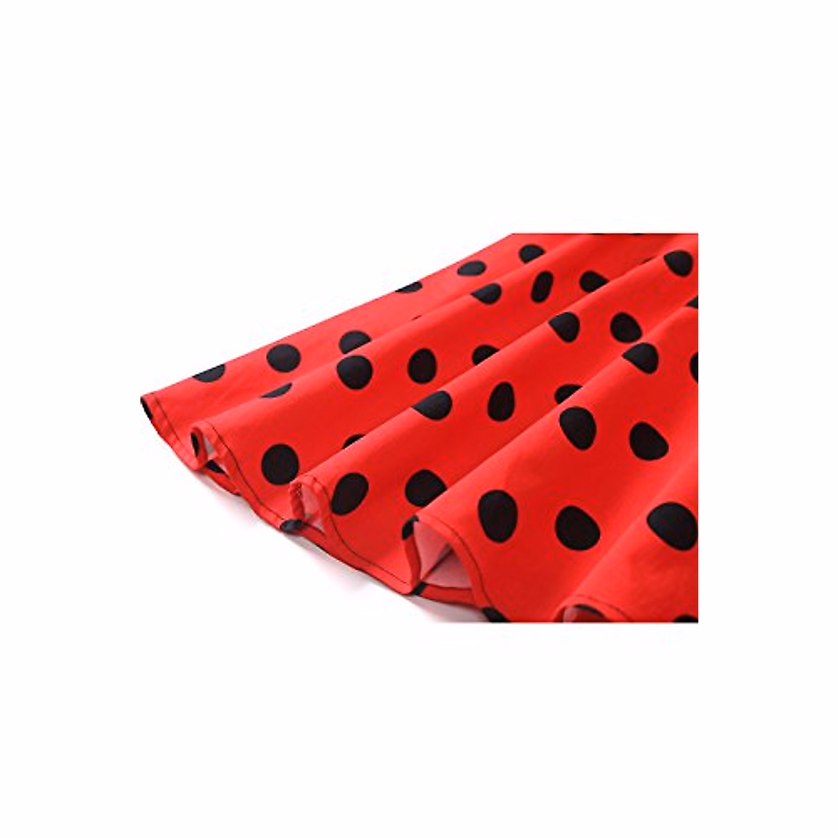 Topdress Women's Vintage Polka Audrey Dress 1950s Halter Retro Cocktail Dress Red/Black Dot M