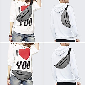 Large Fanny Packs Belt Bag for Women Men Cross Body with 4-Zipper Pockets Gifts for Enjoy Festival Sports Yoga Workout Running Casual Hands-Free Waist Pack Travel Essentials Carrying All Size Phones