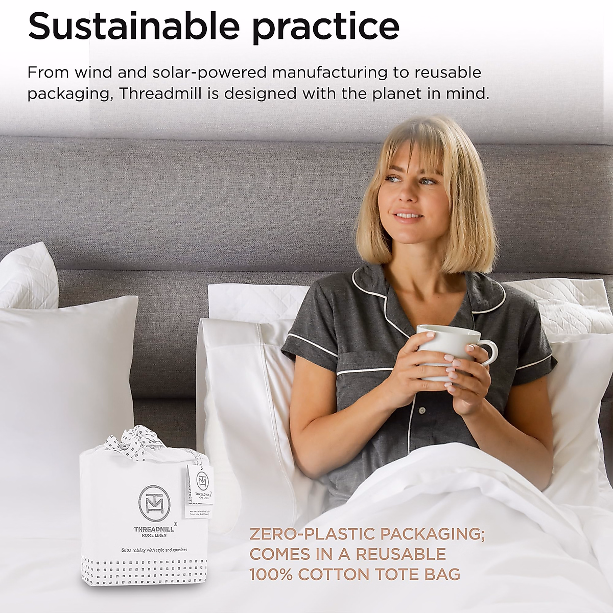 Threadmill Egyptian Cotton Twin Sheet Set | 100% Certified Egyptian Cotton Sheets for Twin Size Bed | Sateen Twin Bed Sheets Set 15" Deep Pocket | Soft Breathable 3-Piece Cooling Sheet Set | White