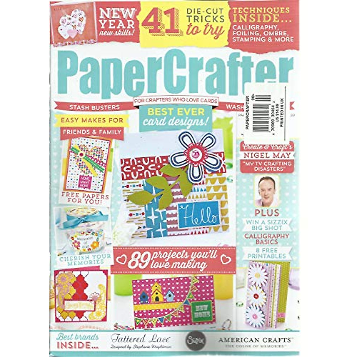 PAPER CRAFTER, FOR MAKERS WHO LOVE PAPER ISSUE, NO 90 (NEW YEAR NEW SKILLS !
