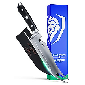 Dalstrong BBQ Pitmaster & Meat Knife - 8 inch - Gladiator Series Elite - Forged High Carbon German Steel - Forked Tip & Bottle Opener - G10 Handle - Sheath Included - NSF Certified