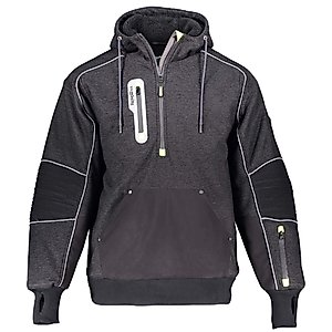 RefrigiWear Extreme Hybrid Insulated Pullover Sweatshirt, Performance-Flex Hoodie, (Black), (X-Large)