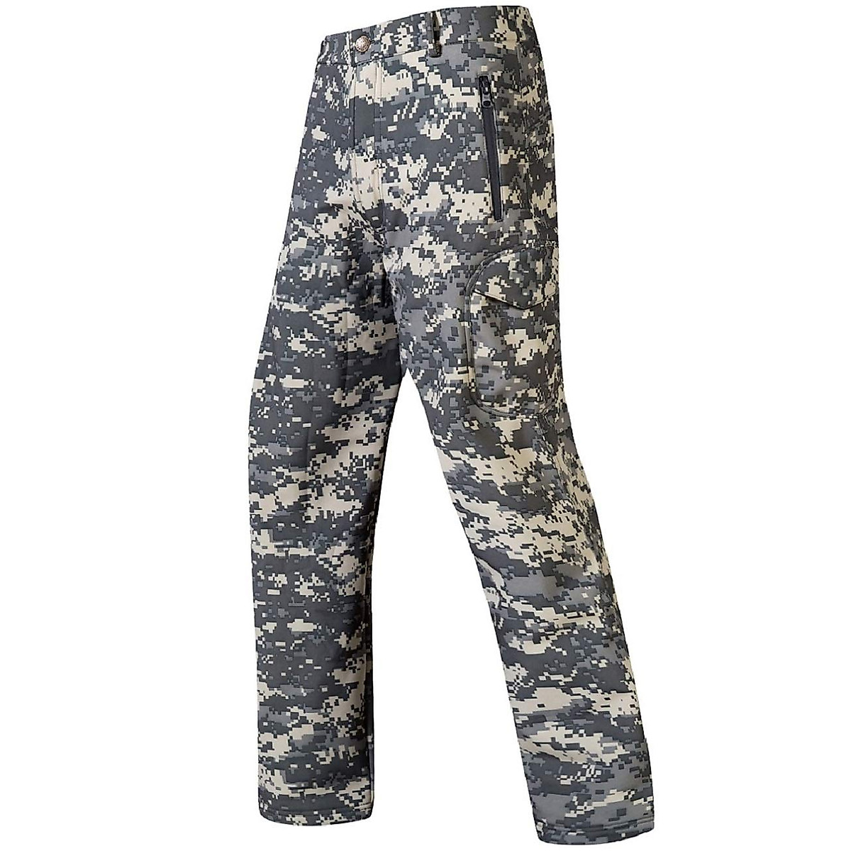 YFNT Men Softshell Hiking Pants Winter Fleece Snowboard Ski Pants (38x34, ACU)