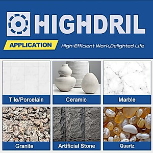 Dry Diamond Core Drill Bit,HIGHDRIL 2pcs Diameter 25mm 1" with Triangle Shank Vacuum Brazed Hole Saw for Concrete Granite Marble Glass Porcelain Tile Masonry Brick