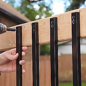 Nuvo Iron RCTB32 10 Pack Baluster, 32" Rectangular Plastic End Caps, Black, 10 Count